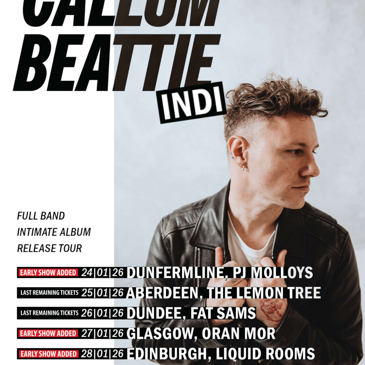 Callum Beattie INDI Oran Mor Glasgow Early Ticket Bundle Tuesday 27th ...