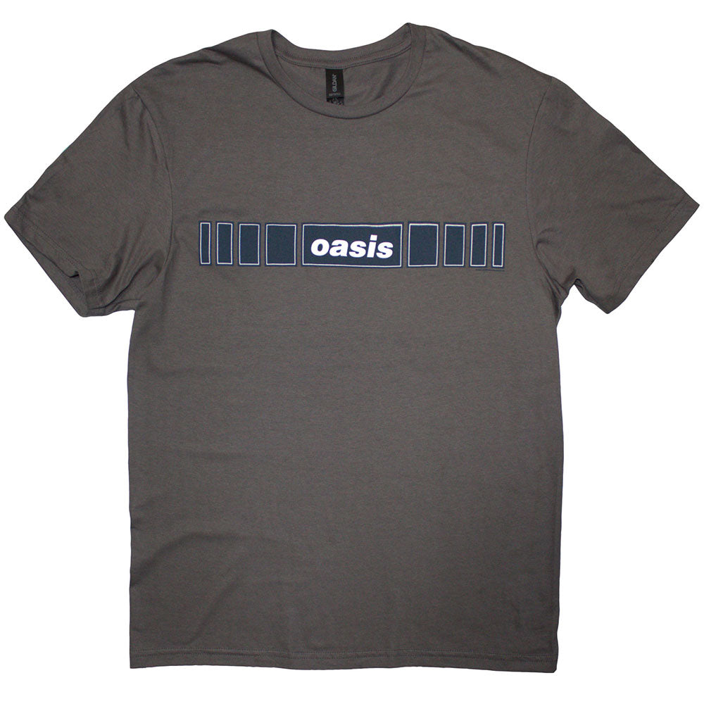 Oasis Horizontal Bars Logo Charcoal Grey Medium T-Shirt — Assai Records