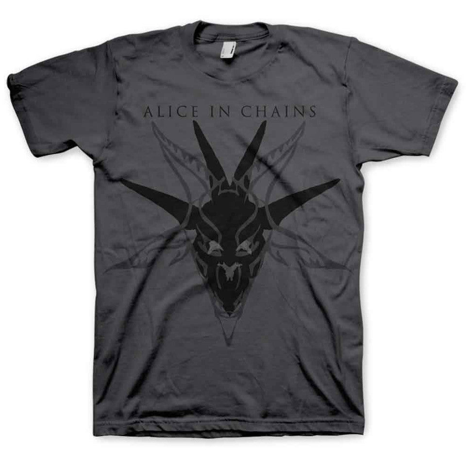 Alice In Chains Black Skull Charcoal Grey Medium T-Shirt — Assai Records